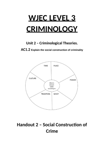 WJEC Criminology - Unit 2 - AC1.2 Booklet | Teaching Resources WJEC Criminology - Unit 2 - AC1.2 Booklet | Teaching Resources