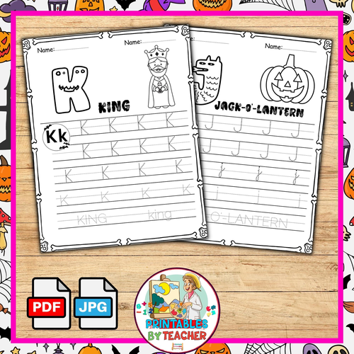 Halloween alphabet tracing-writing worksheets | October fall-themed ...