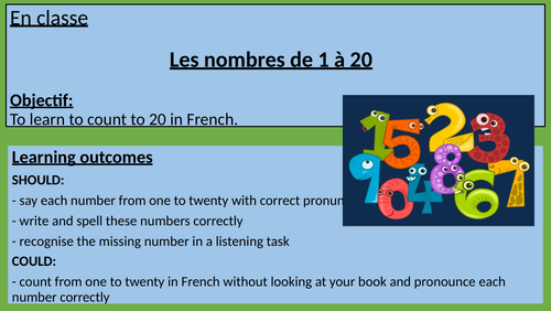 Les nombres de 1 à 20 | Teaching Resources