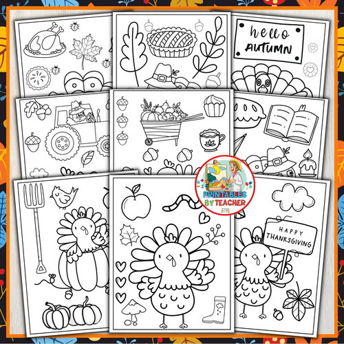 Thanksgiving Turkey coloring pages | November Fall Activities pumpkin ...