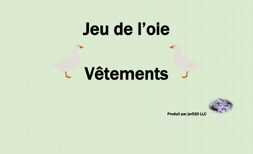 Vêtements (Clothing in French) Jeu de l'oie | Teaching Resources