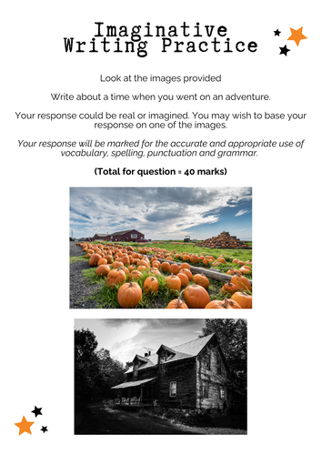 English Language Imaginative Writing - autumnal GCSE style task ...