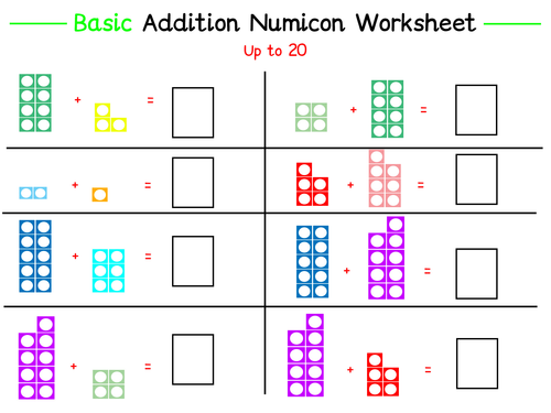Basic Numicon Addition Worksheet NEW! | Teaching Resources