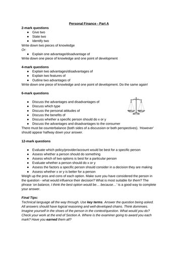 BTEc L3 Business Unit 3 Personal Finance Exam Structure Sheet ... BTEc L3 Business Unit 3 Personal Finance Exam Structure Sheet ...