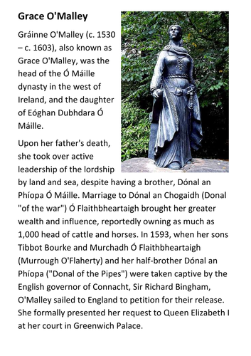 Grace O'Malley Handout | Teaching Resources