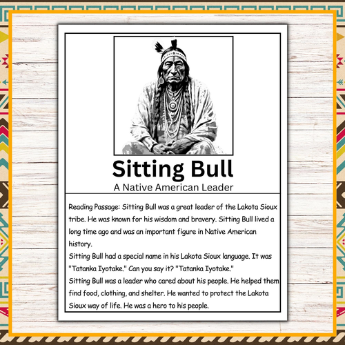 Native American heritage month activities | Sitting Bull reading ...