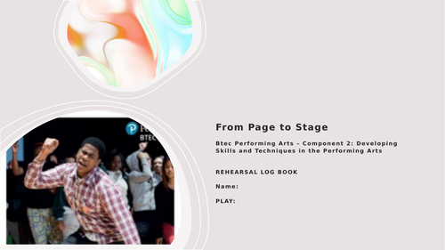 Performing Arts/Drama Scripted Rehearsal Log | Teaching Resources