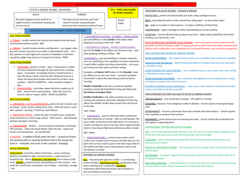 CAMBRIDGE NATIONAL SPORTS SCIENCE TA 3 REVISION PLACEMAT | Teaching ...
