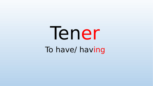 Tener PPT | Teaching Resources