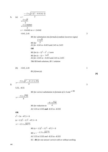 Solving quadratic equations - Calculator Exam Questions | Teaching ... Solving quadratic equations - Calculator Exam Questions | Teaching ...