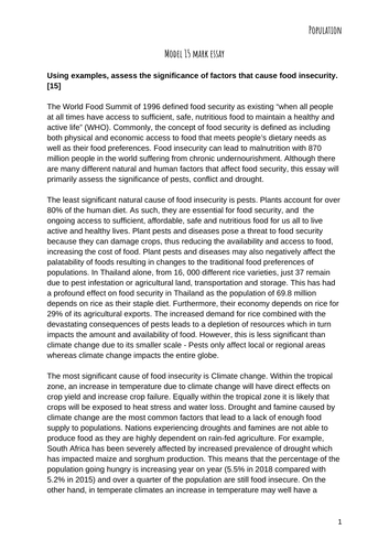 Model Essay - Population CIE A Level Geography | Teaching Resources