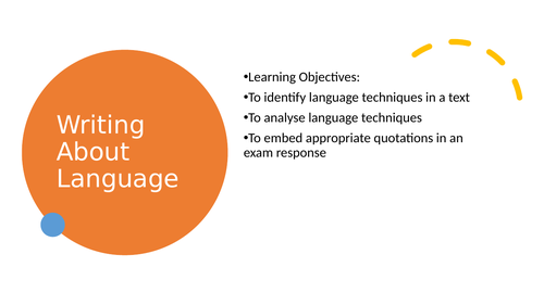 Writing about Language Techniques | Teaching Resources