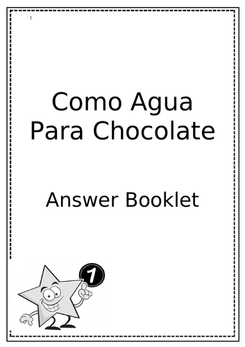 A Level Como Agua Para Chocolate Vocab Booklet & Answer Booklet ...