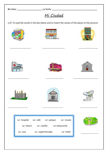SPANISH - MI CIUDAD - MY TOWN | Teaching Resources