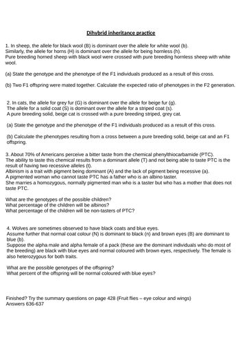 Dihybrid Inheritance - AQA A Level Biology (A2) -17. Inherited Change ...