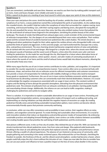 AQA Language Paper 2 2023 Model Answers questions 2, 3, 4 and 5 | Teaching Resources