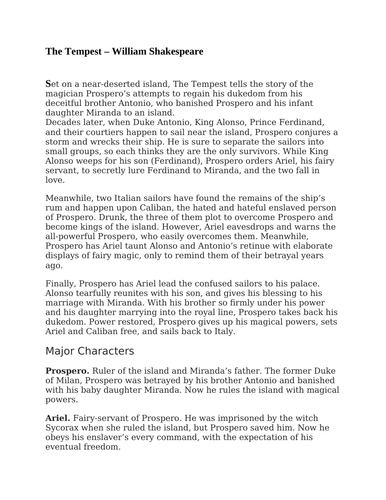 Exam Questions on The Tempest OCR A Level English Literature | Teaching ...