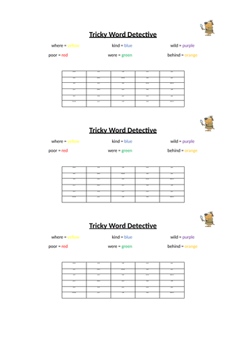 Tricky words detective | Teaching Resources