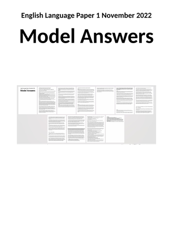 AQA Language Paper 1 November 2022 Model Answers | Teaching Resources