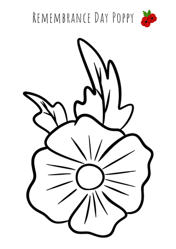 Remembrance Day Poppy Colour in Picture | Teaching Resources