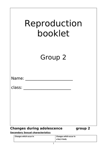 Reproduction topic worksheets for KS3 that are differentiated ...