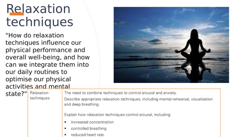 Relaxation techniques IGCSE PE Physical Education | Teaching Resources