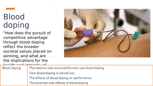 Blood doping IGCSE PE Physical Education | Teaching Resources