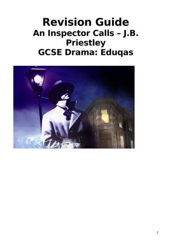 Eduqas Drama An Inspector Calls Revision guide | Teaching Resources