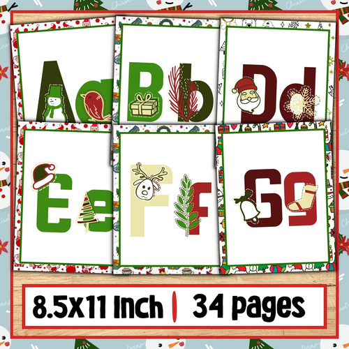 Christmas activities - freebies | Free alphabet flashcards- decor ...