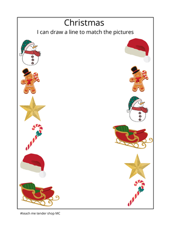 Christmas. Matching Worksheet | Teaching Resources