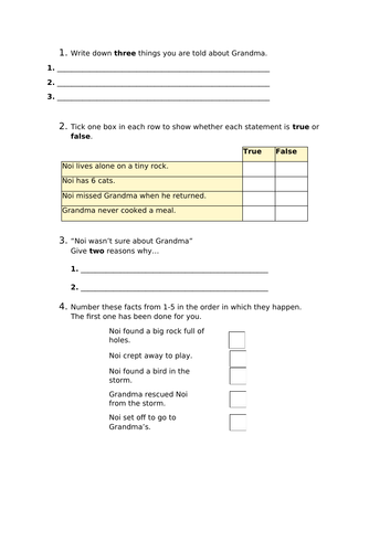 Grandma Bird SATs style comprehension | Teaching Resources