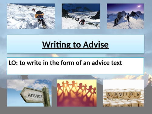 Writing to Advise | Teaching Resources
