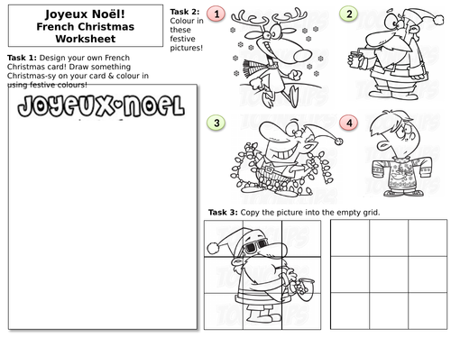 Easy French Christmas-themed Worksheet | Teaching Resources