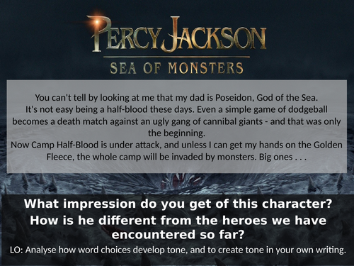 Monsters Tone Style Percy Jackson | Teaching Resources