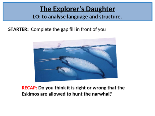 The Explorer's Daughter - language and structure | Teaching Resources