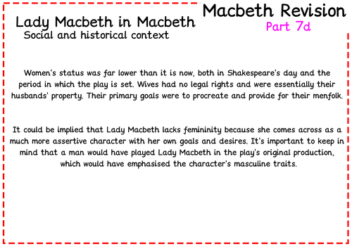 GCSE AQA Lady Macbeth Character Revision Bundle | Teaching Resources