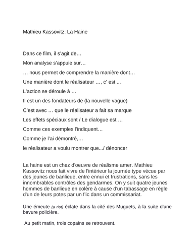 Teaching Resource: A LEVEL FRENCH: useful phrases and vocabulary and a ...