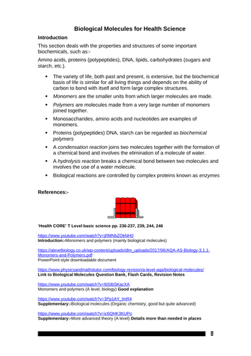 Biological molecules | Teaching Resources