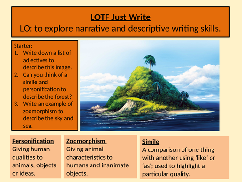 Just Write LOTF | Teaching Resources