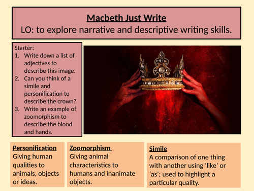 Just Write Macbeth | Teaching Resources
