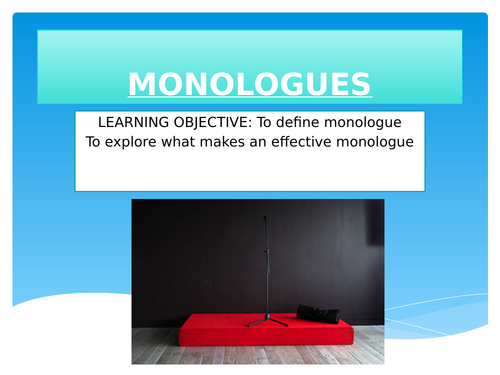 Monologues | Teaching Resources