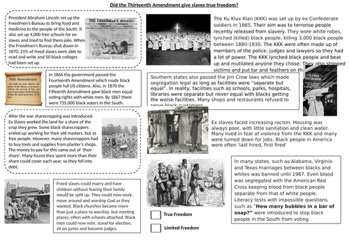 Did the 13th Amendment give true freedom? | Teaching Resources