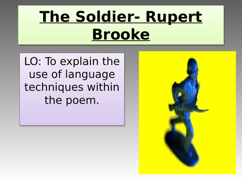 The Soldier Poem | Teaching Resources