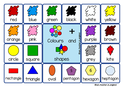 Colours and shapes visual support | Teaching Resources