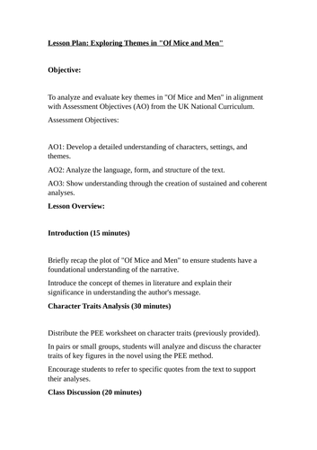 Of Mice and Men | Teaching Resources