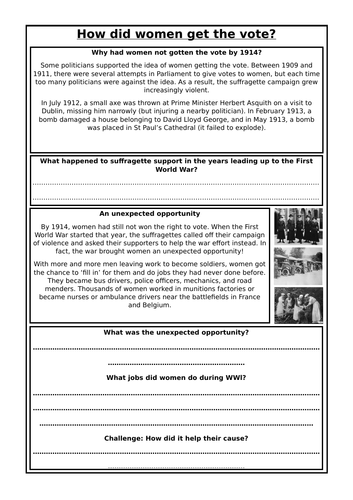 L10 How did women get the vote? | Teaching Resources