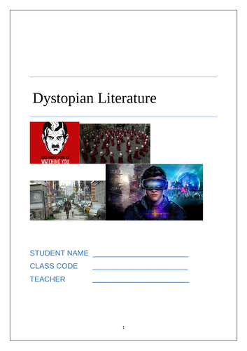 Dystopian Scheme of work low ability PPT and Booklet | Teaching Resources
