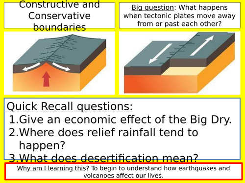 Constructive and conservative plate boundaries | Teaching Resources