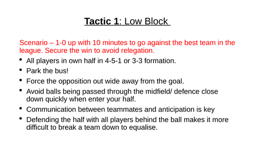 KS4 Football Tactics Plan | Teaching Resources