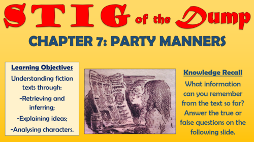 Stig of the Dump - Chapter 7 - Party Manners! | Teaching Resources